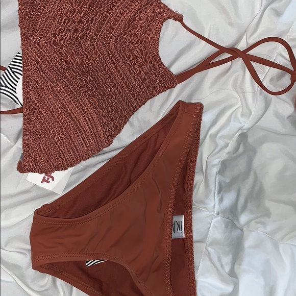 Swim | Deep Red Crocheted Bikini Set | Poshmark